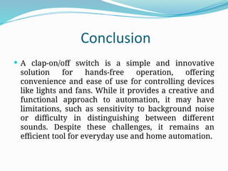 Clap switch PPT on Diploma Electrical Engineering 6TH SEM.pptx