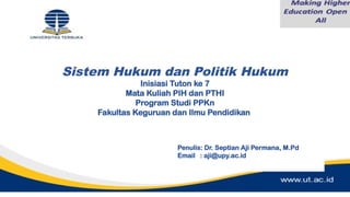 sistem hukum dan politik hukum bagi pendidikan | PPT