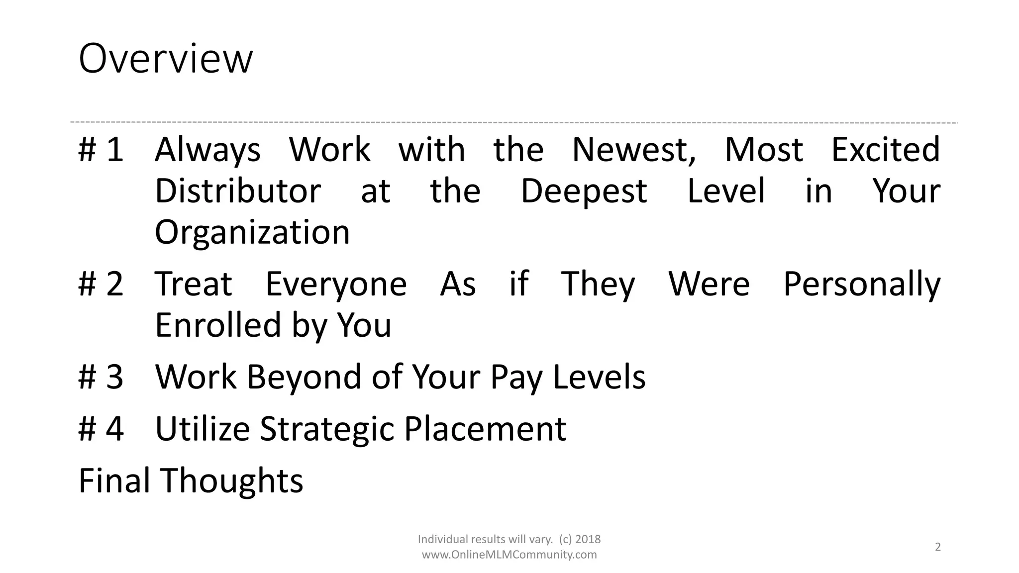 Four Tips To Build Depth In Your Mlm Business Ppt 