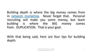 Four Tips to Build Depth in Your MLM Business | PPTX
