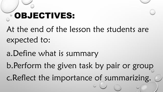 SUMMARIZING KEY INFORMATION GRADE 7 ENGL | PPTX