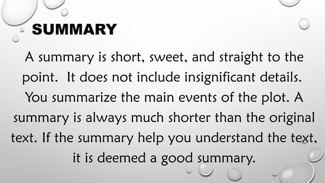 SUMMARIZING KEY INFORMATION GRADE 7 ENGL | PPTX