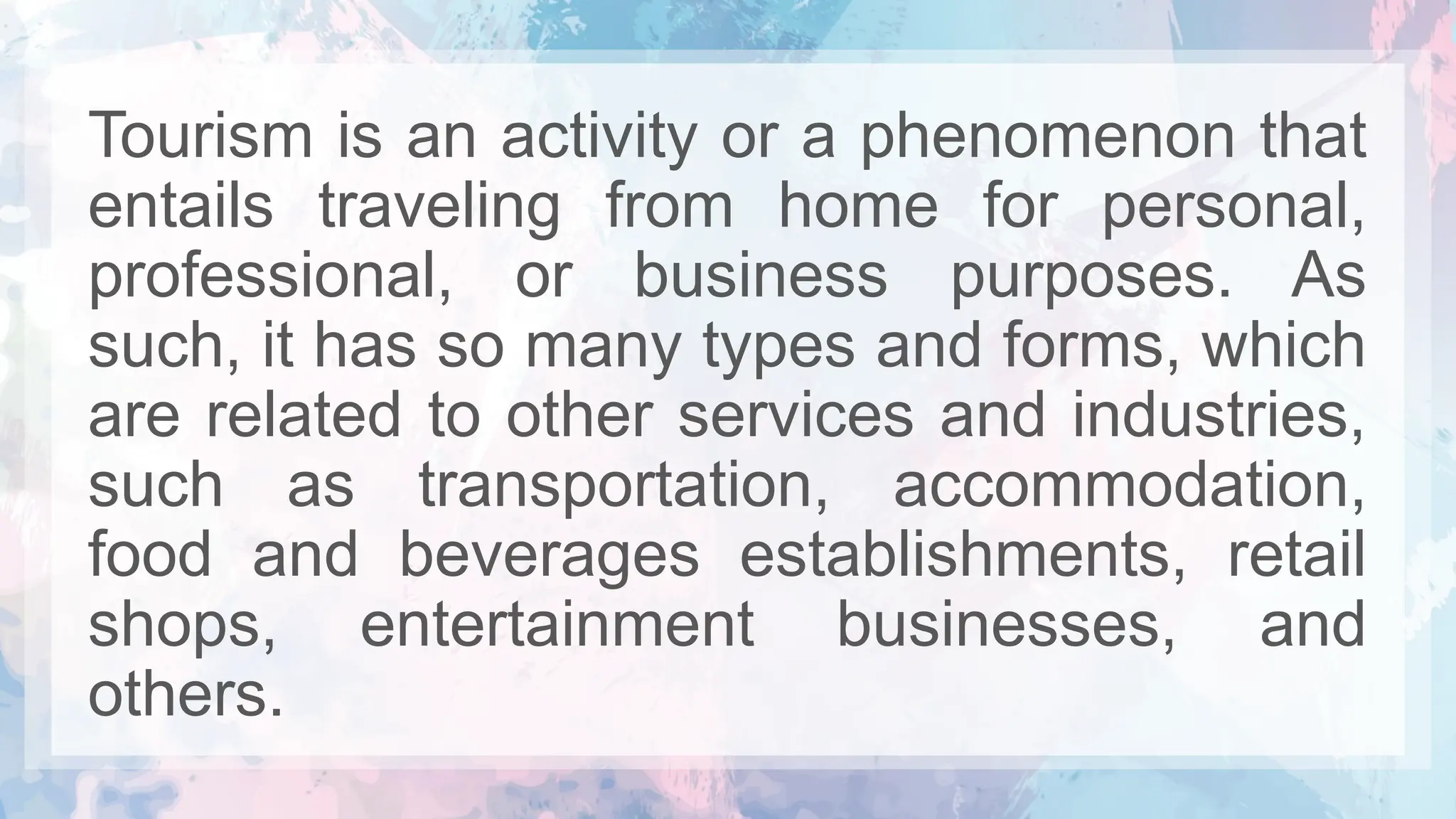 TYPES, KINDS AND FORMS OF THE TOURISM INDUSTRY | PPTX