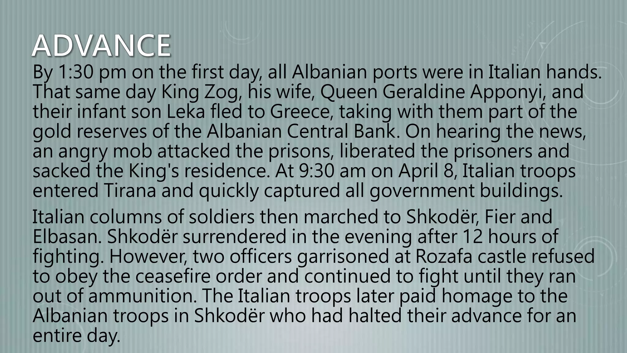 CAMBRIDGE AS HISTORY: THE ITALIAN INVASION OF ALBANIA 1939 | PPTX