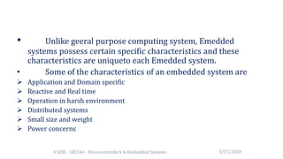Characteristics of Embedded Systems | PPT