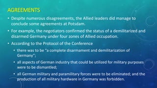CAMBRIDGE A2 HISTORY: POTSDAM CONFERENCE. THE ISSUES AND HOW THEY WERE ...