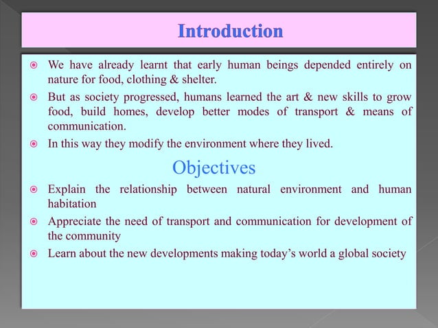 Ppt 7th human environment settlement | PPTX