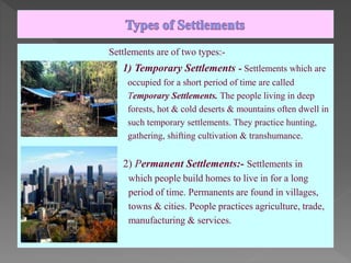 Ppt 7th human environment settlement | PPTX