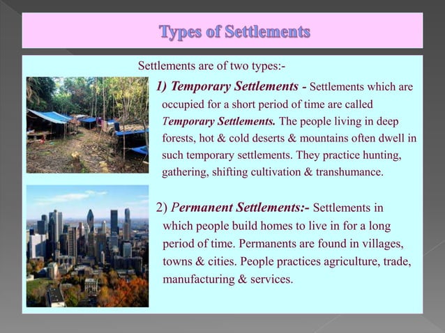 Ppt 7th human environment settlement | PPTX
