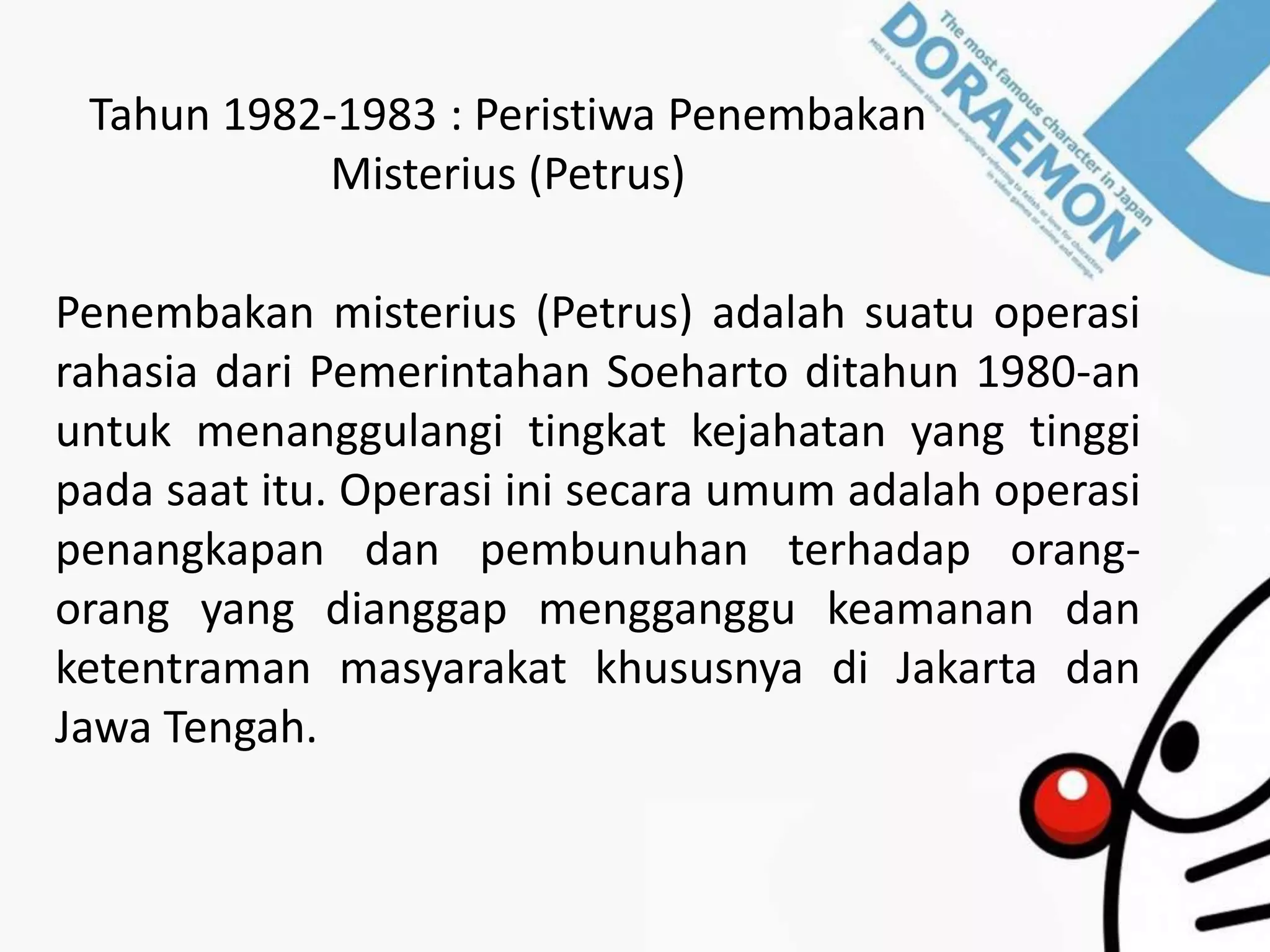 Peristiwa Bersejarah Di Indonesia Tahun 1980-an | PPTX