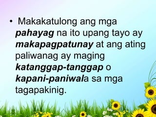 MGA PAHAYAG SA PAGBIBIGAY NG PATUNAY - WIKA.pptx