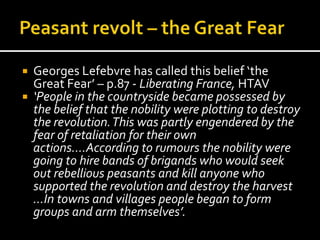 Ppt 8 the revolt of the people - the great fear, august decrees | PPTX