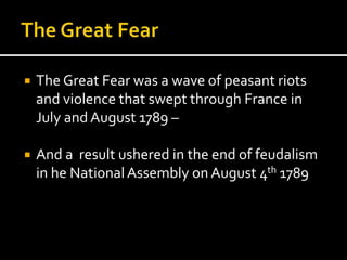 Ppt 8 the revolt of the people - the great fear, august decrees | PPTX