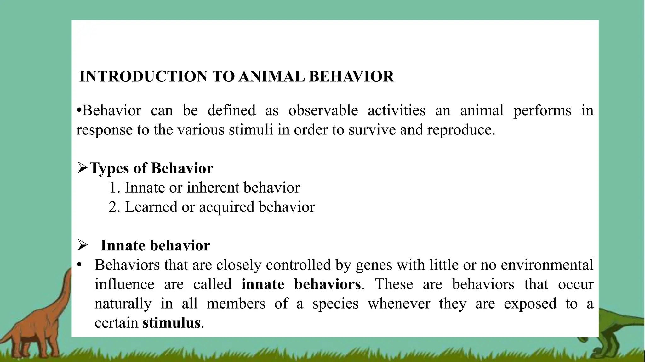 animal behaviours and its types with examples | PPTX