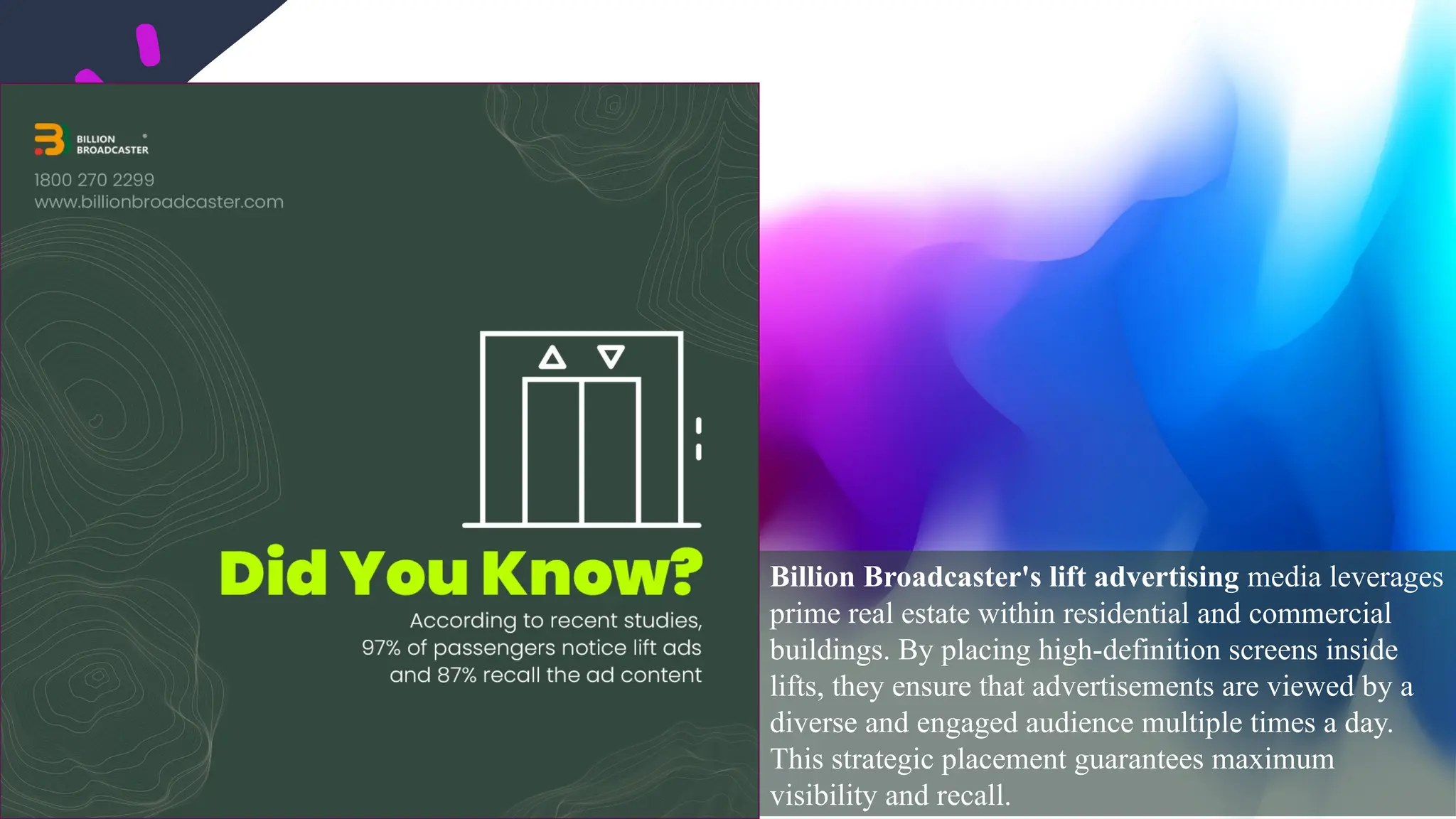 Billion Broadcaster Lift Advertising Media: Revolutionizing Urban ...