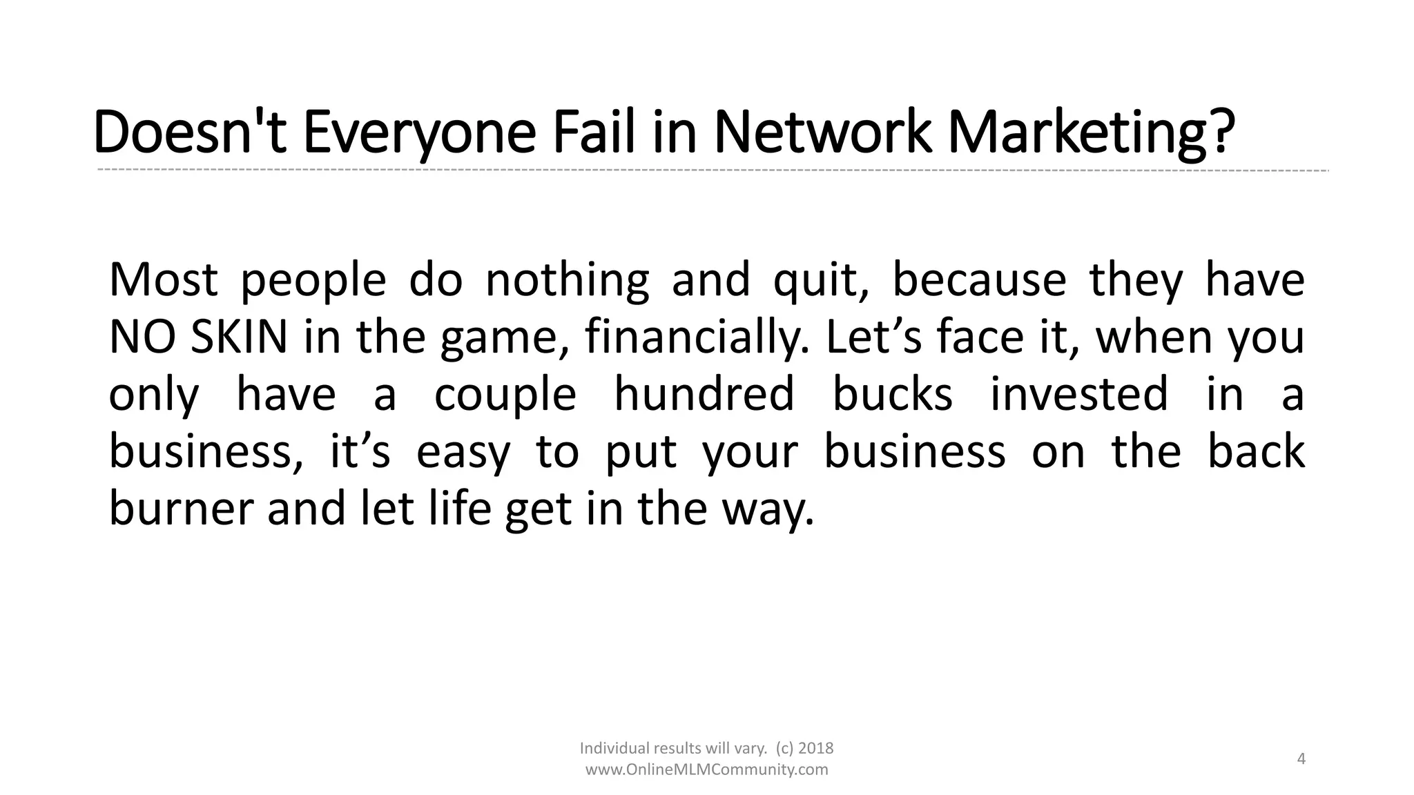 Doesn't Everyone Fail in Network Marketing? | PPTX