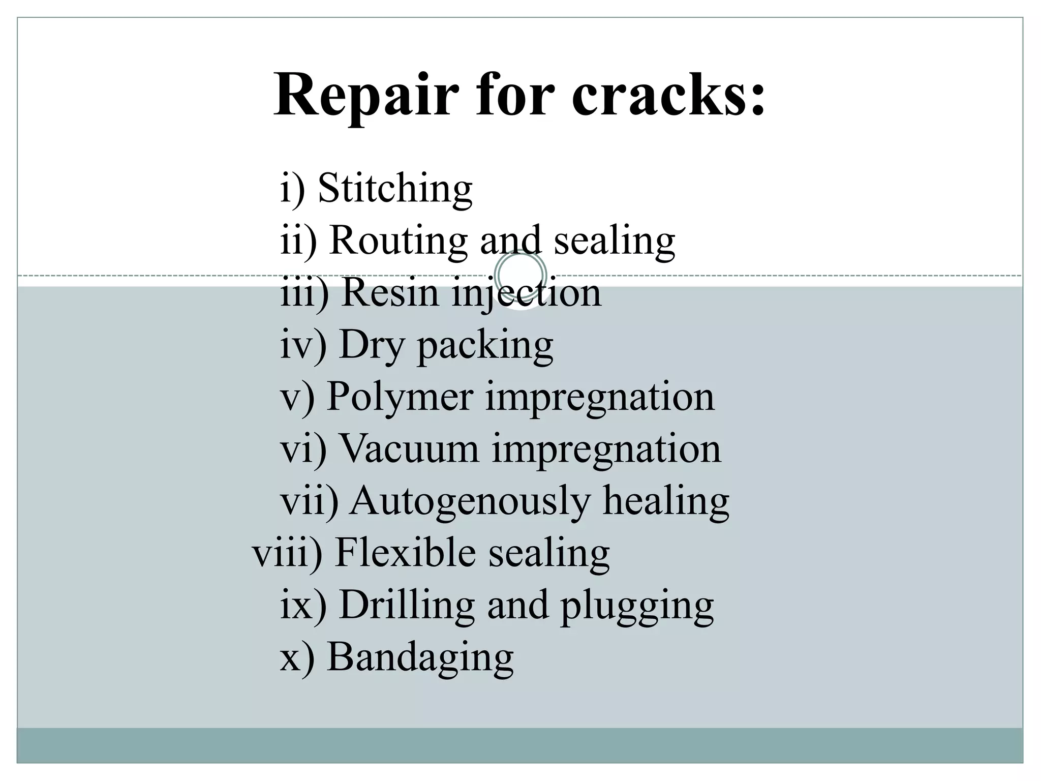REPAIRING WORKS FOR CRACKS | PPTX