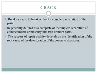 REPAIRING WORKS FOR CRACKS | PPTX