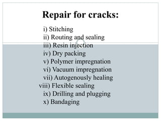 REPAIRING WORKS FOR CRACKS | PPTX