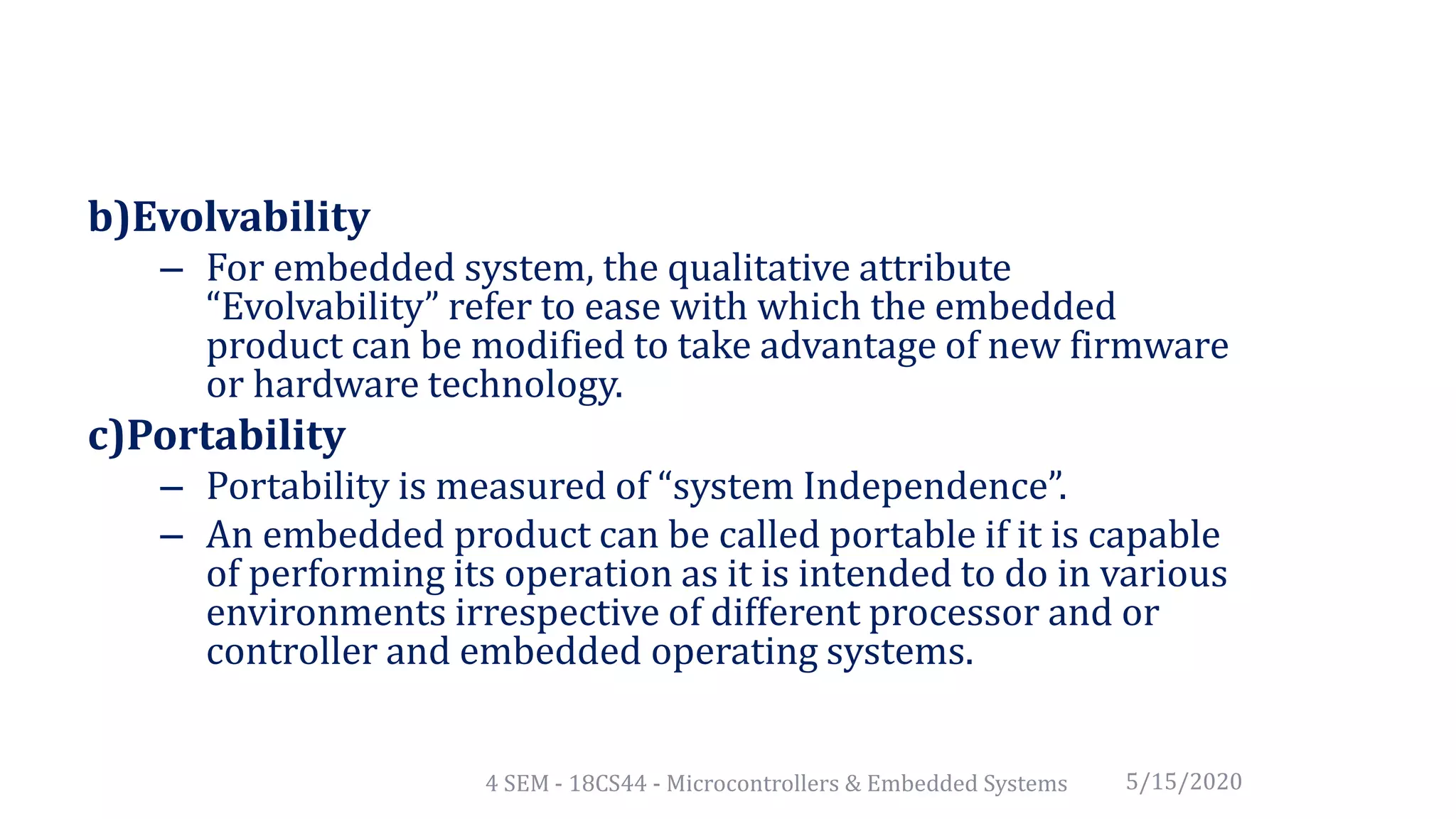 Quality attributes of Embedded Systems | PPT
