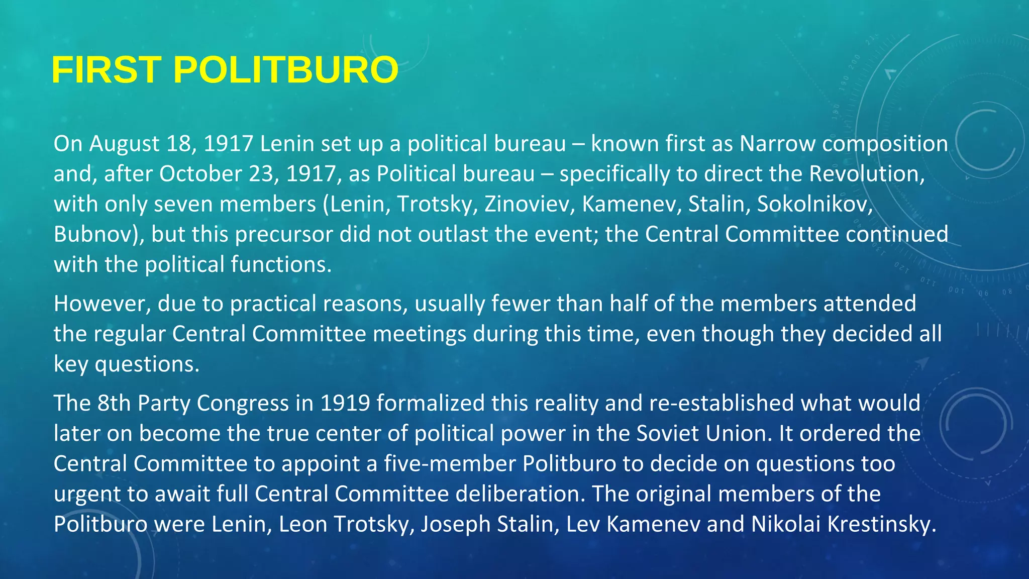 CAMBRIDGE A2 HISTORY: THE PRINCIPAL LEADERS OF THE COMMUNIST PARTY | PPT
