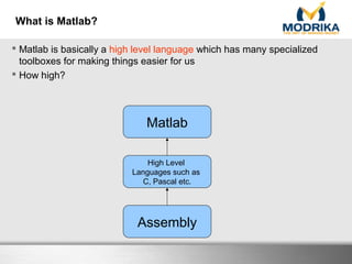 Introduction to Matlab for finance-Modrika | PPT
