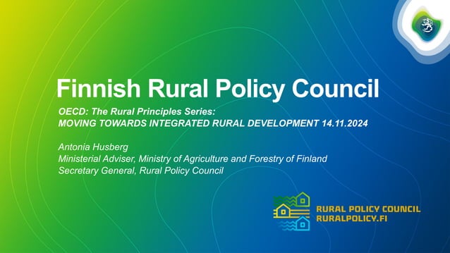 OECD Rural Principles series: Taking an integrated approach to Rural ...