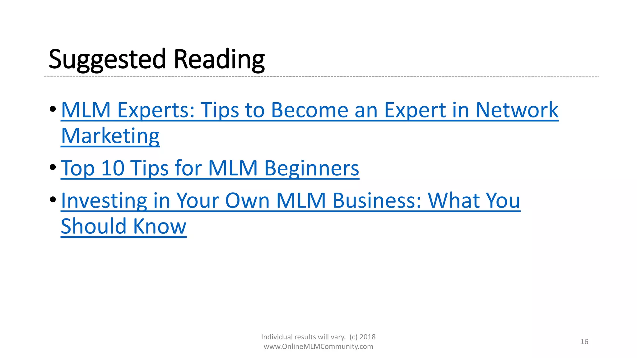 10 Things Every MLM Rep Should Know | PPTX