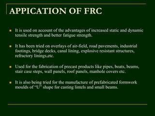 FIBER REINFORCED CONCRETE | PPTX | Construction Industry | Industries