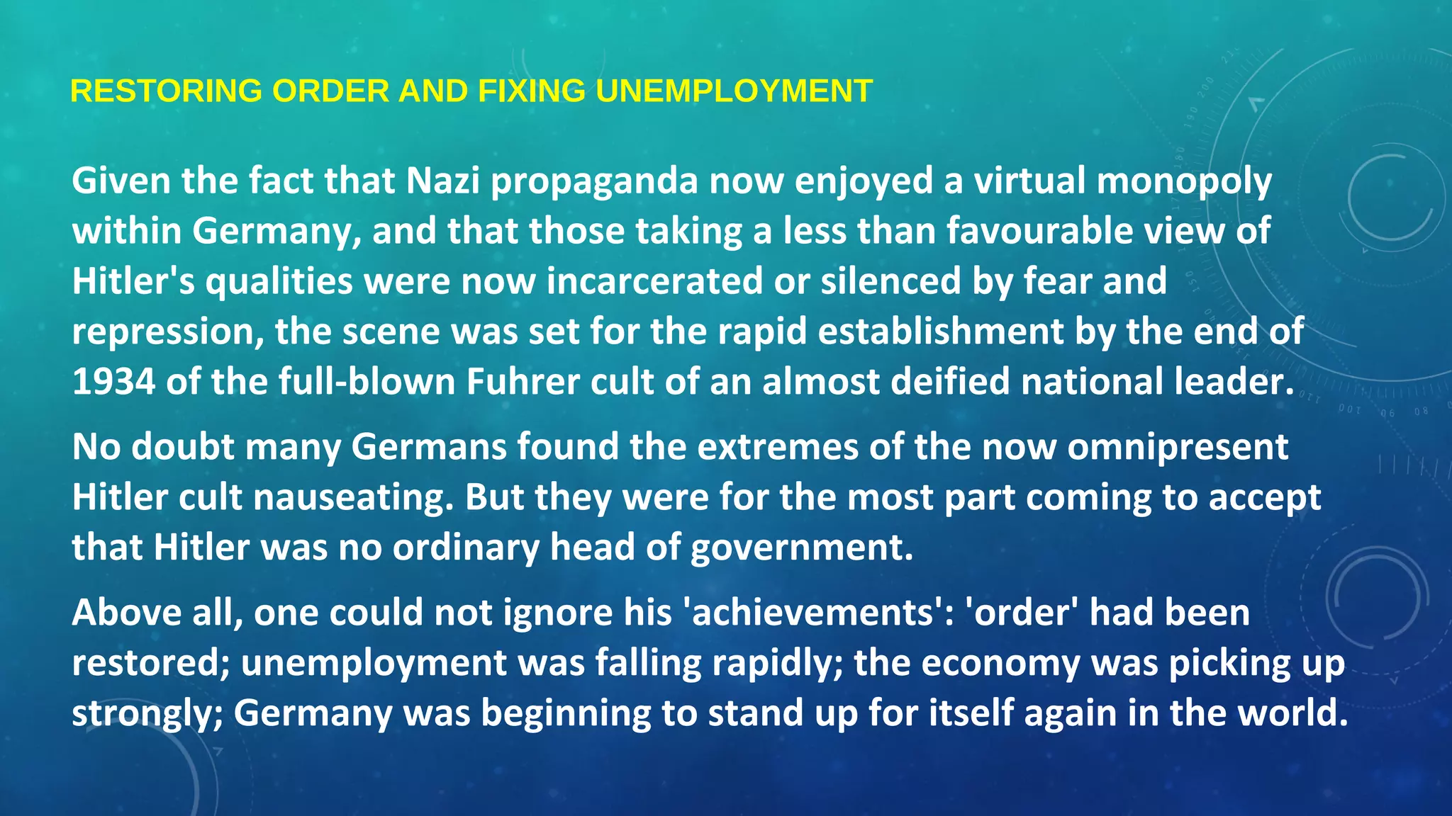 CAMBRIDGE A2 HISTORY: HITLER'S REPUTATION AND POPULARITY | PPT