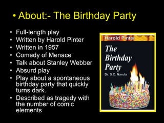 major themes in The birthday Party | PPT