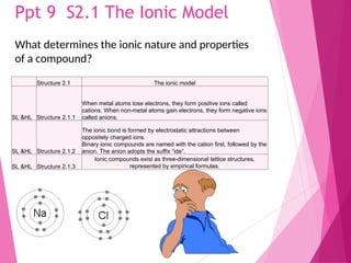 The Ionic Model and formation of ionic compounds | PPT