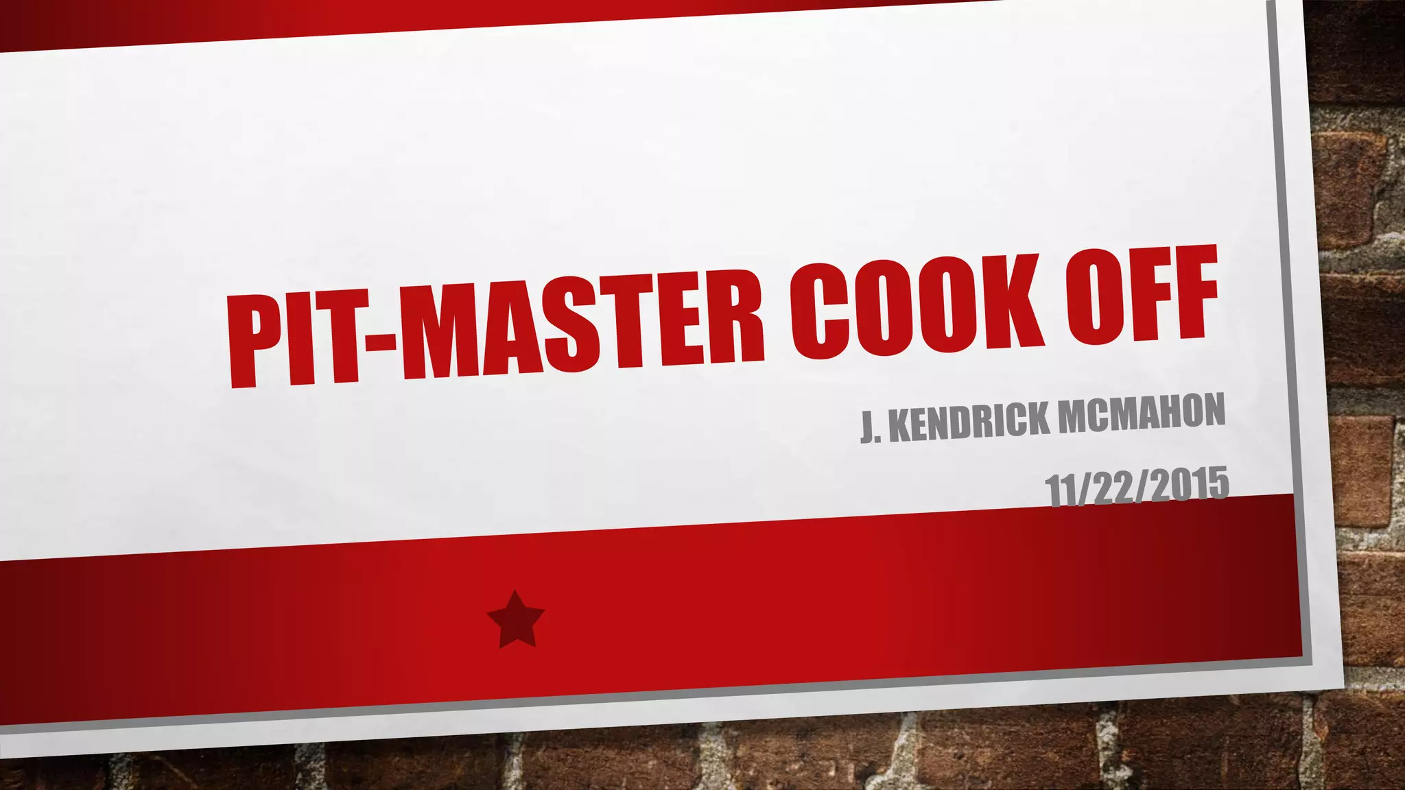 Pit-Master Cook Off | PPTX