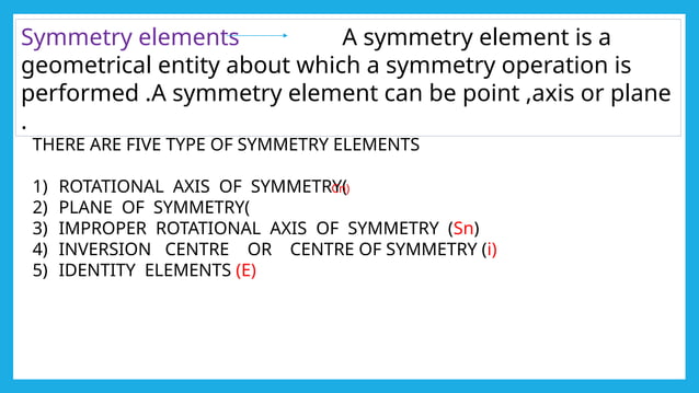 Symmetry Elements Group Theory By Vikram Seervi | PPT