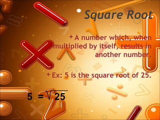 Ppt about theory of powers and roots | PPT