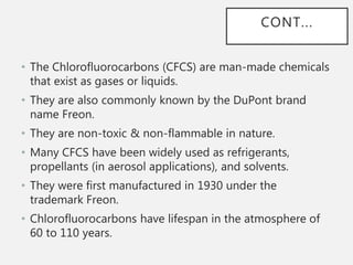 Afforestation and Clorofloro carbon CFCS | PPTX