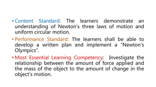 Powerpoint presentation about law of acceleration | PPTX