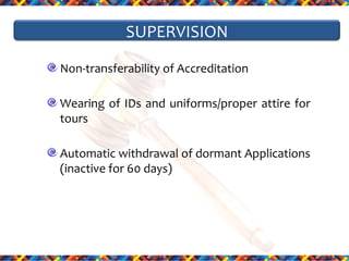 Ppt accreditation standards tour guides | PPT