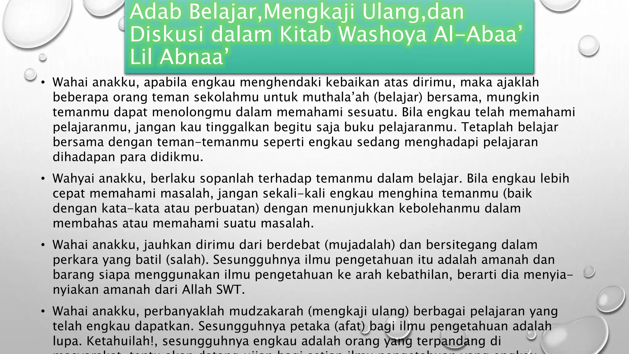 PPT_Adab_Kitab_Talim_Mutaalim. Pedoman menuntut ilmu | PPTX