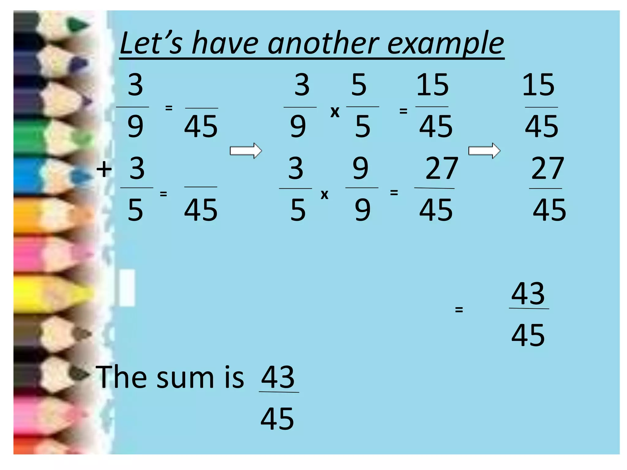 Ppt addition of dissimilar fractions (loids) | PPTX