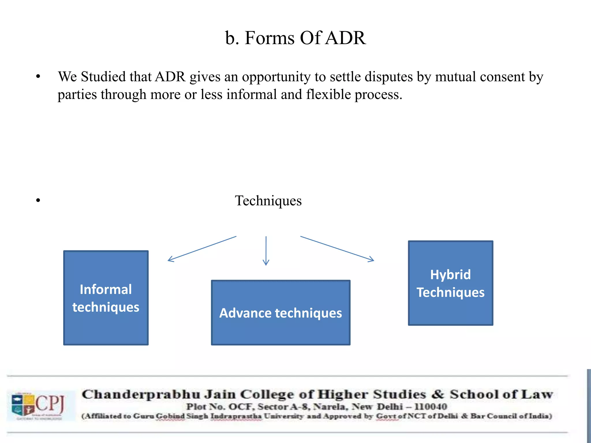 Alternative Dispute Resolution (ADR) [LLB -309] | PPTX | Law