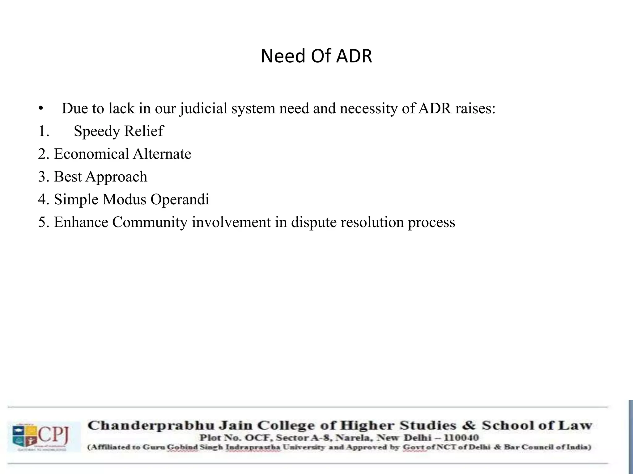 Alternative Dispute Resolution (ADR) [LLB -309] | PPTX | Law