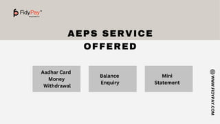 FidyPay is the Best AEPS/Micro ATM Service Provider-Banking as a ...