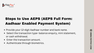 FidyPay is the Best AEPS/Micro ATM Service Provider-Banking as a Service | PDF | Credit Cards ...