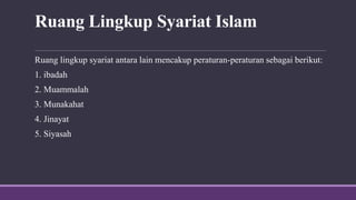 Ppt agama islam 3 bab syariat islam | PPTX
