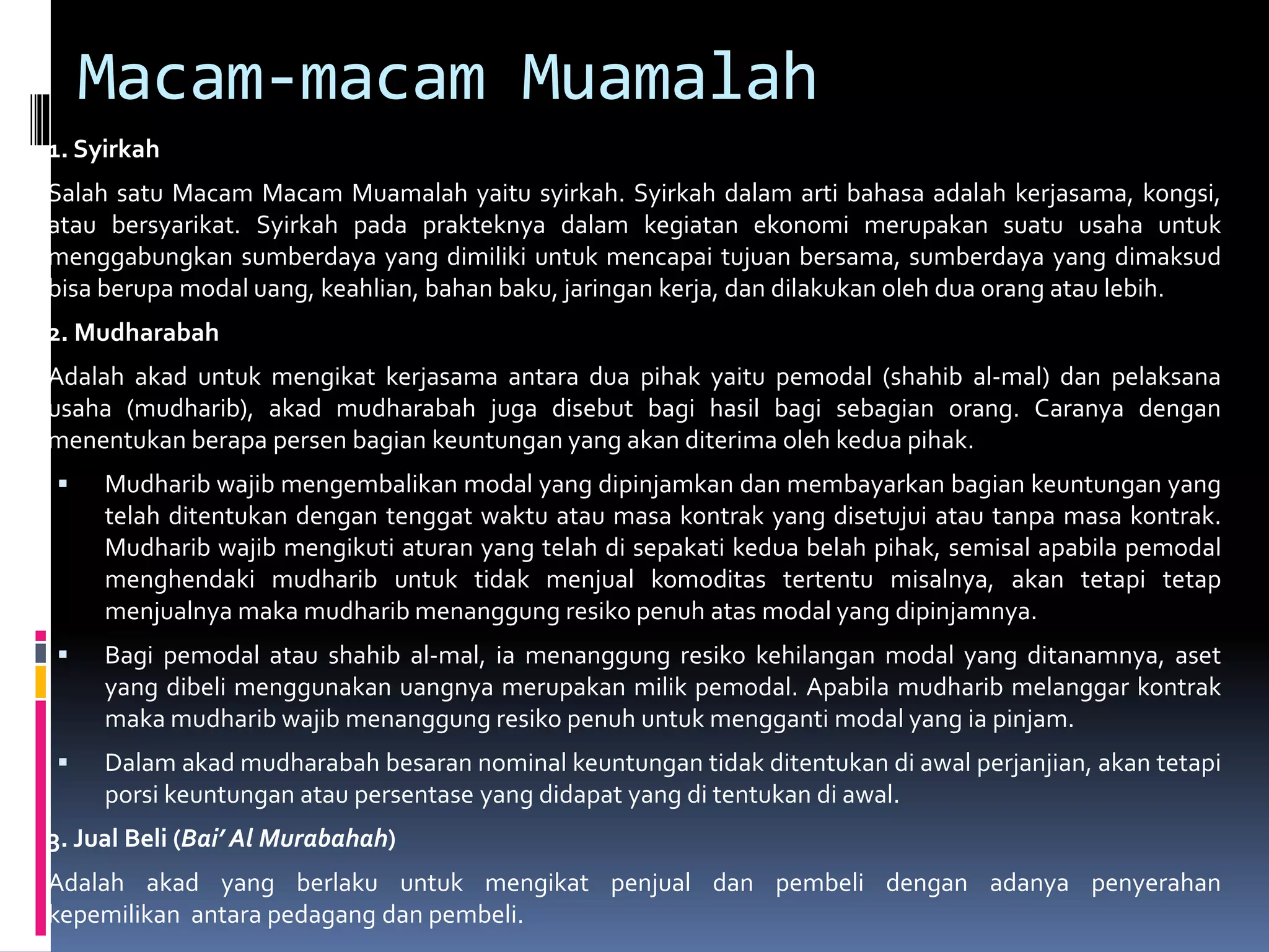 Agama Islam - Muamalah (Kelas XI Seemester 2) | PPTX