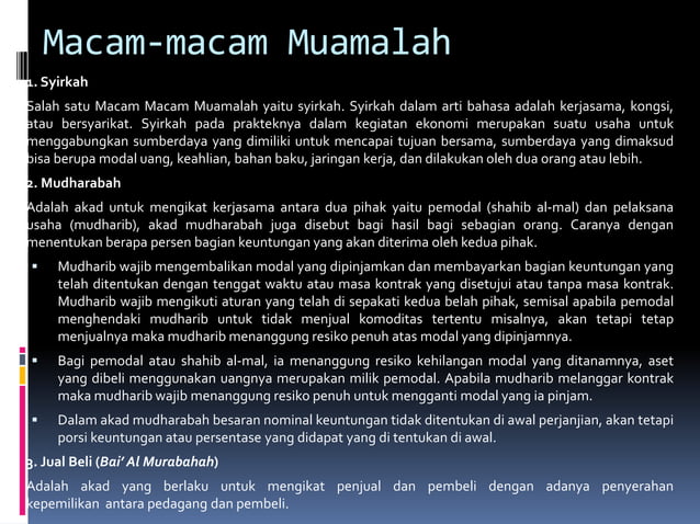 Agama Islam - Muamalah (Kelas XI Seemester 2) | PPTX
