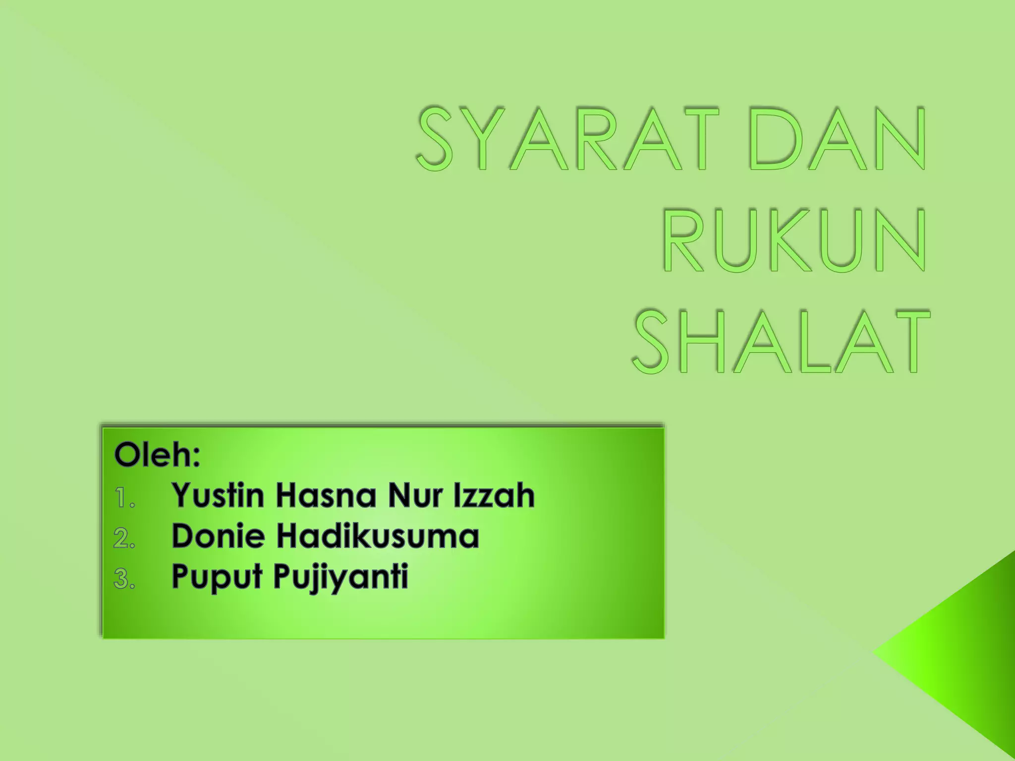 Ppt agama syarat rukun shalat | PPTX