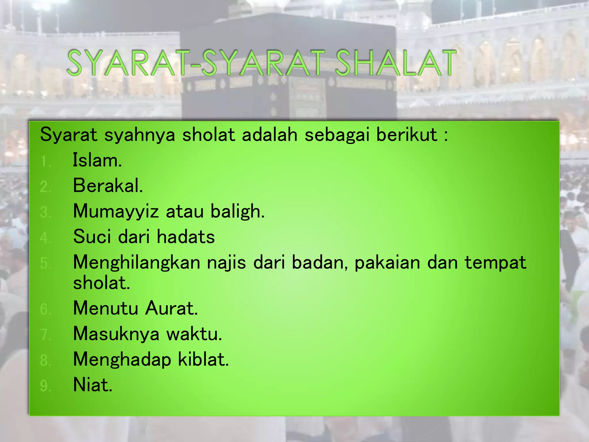 Ppt agama syarat rukun shalat | PPTX