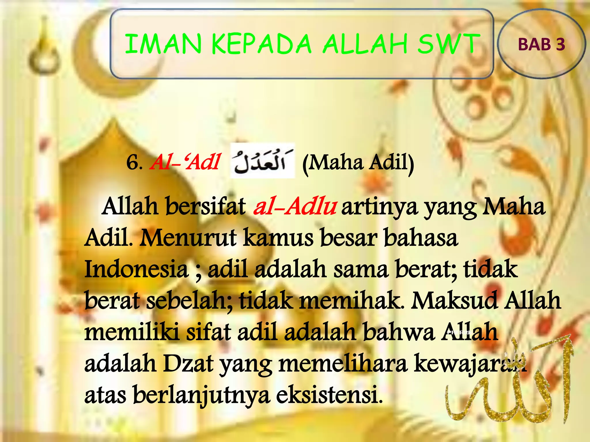 IMAN KEPADA ALLAH SWT | PPTX
